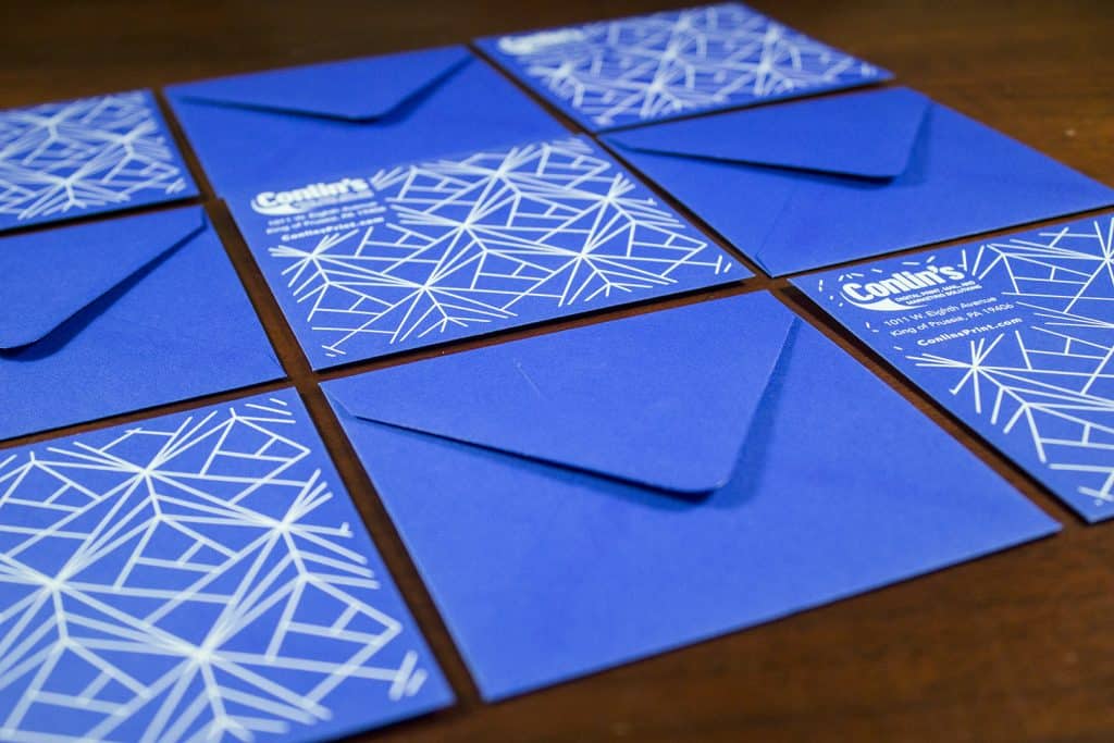 Geometric White Ink Patterned Square Envelope