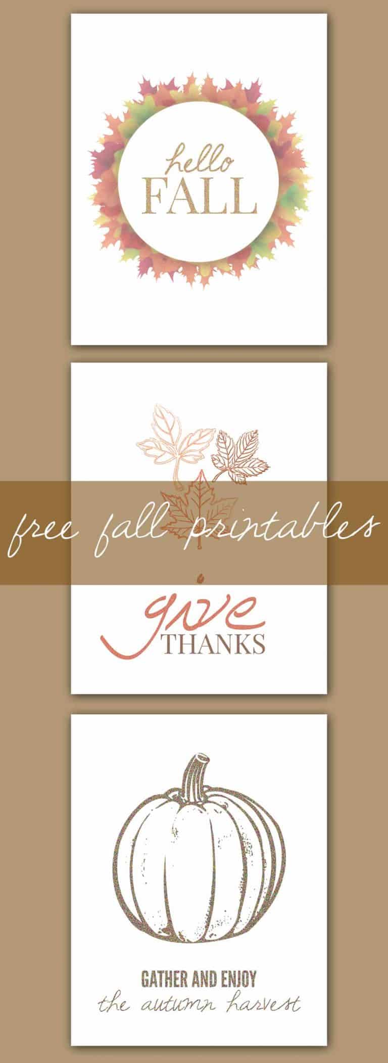 Five Free Fall Printables